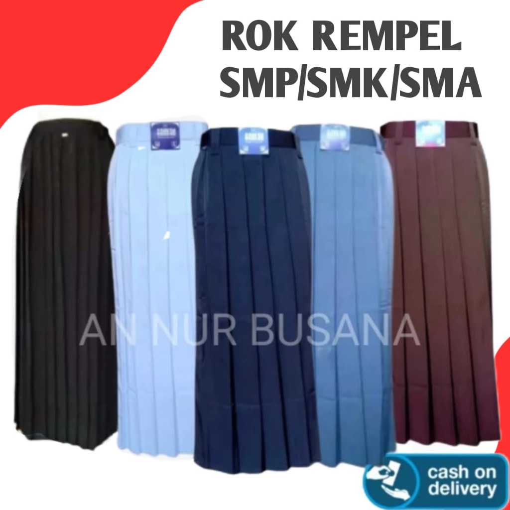 Jual ROK REMPEL PANJANG SERAGAM SMP/SMK/SMA | Shopee Indonesia