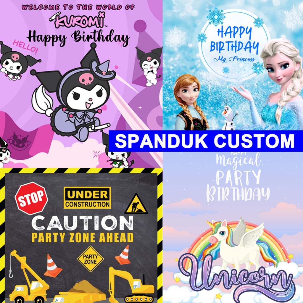 Jual Spanduk Custom Frozen/Custom Backdrop Birthday/Backdrop Kuromi ...