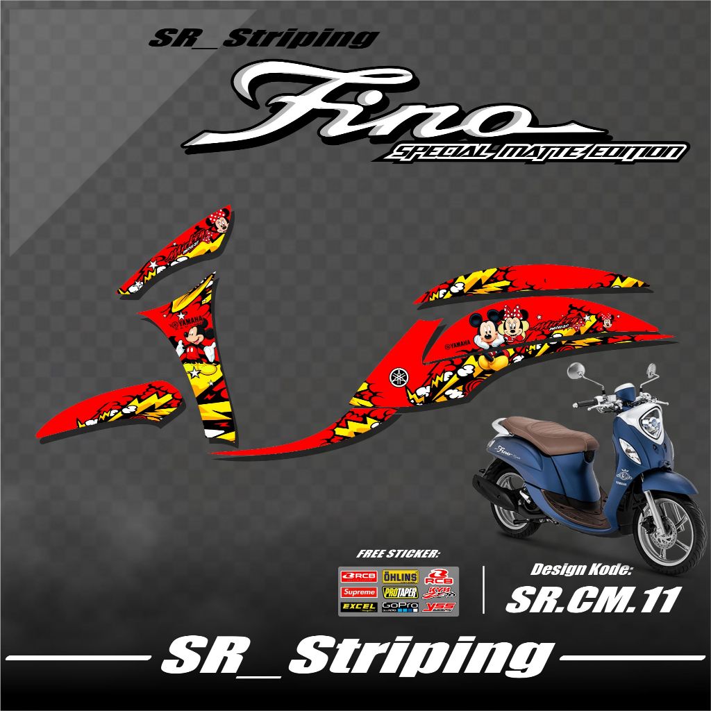 Jual Stiker Striping Yamaha Fino 125 / Sticker Variasi Fino 125 Terbaru ...