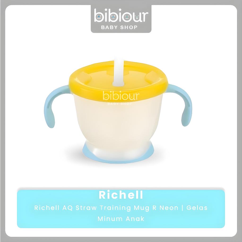 Jual Richell AQ Straw Training Mug R | Botol Minum Sedotan / Baby Straw ...