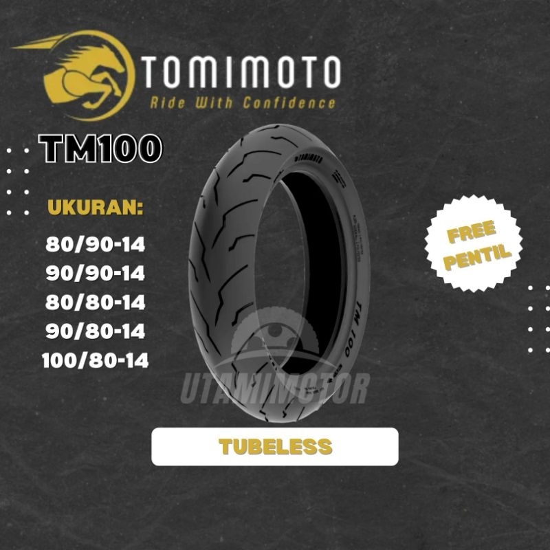 Jual BAN MOTOR TOMIMOTO TM100 RING 14 80/90-14 90/90-14 80/80-14 90/80 ...