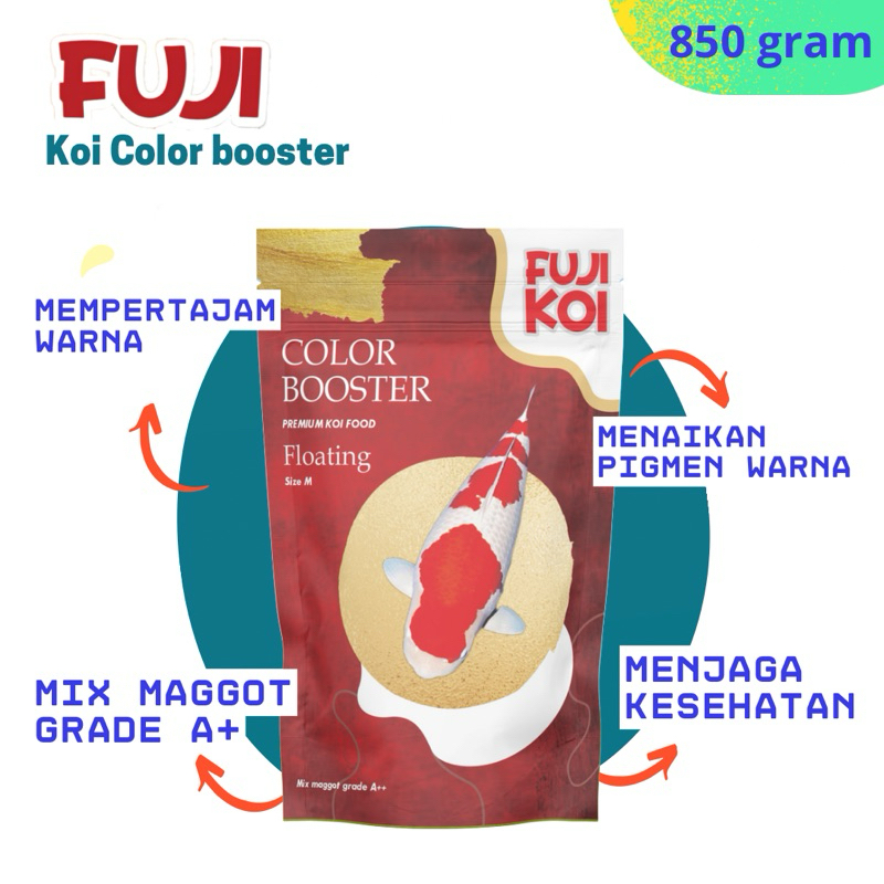 Jual PAKAN PELET FUJI IKAN KOI COLOR BOOSTER MIX MAGGOT (c) 850 gram ...