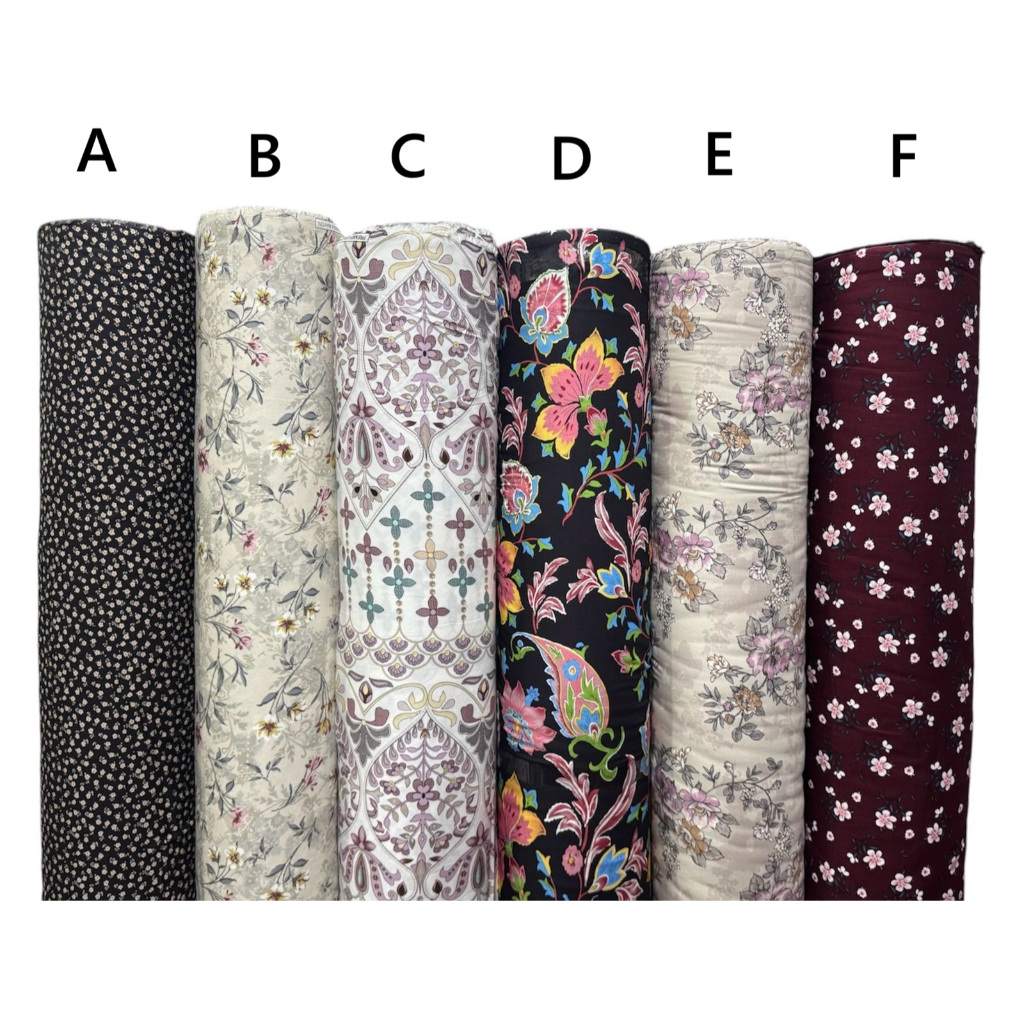 Jual Kain katun rayon viscose premium motif bunga kecil hitam motif ...