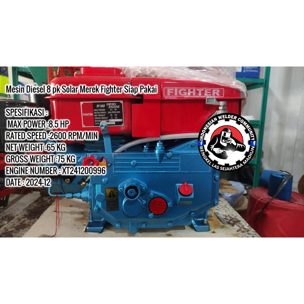 Jual Mesin Diesel 8 pk Solar Merek Fighter Siap Pakai | Shopee Indonesia