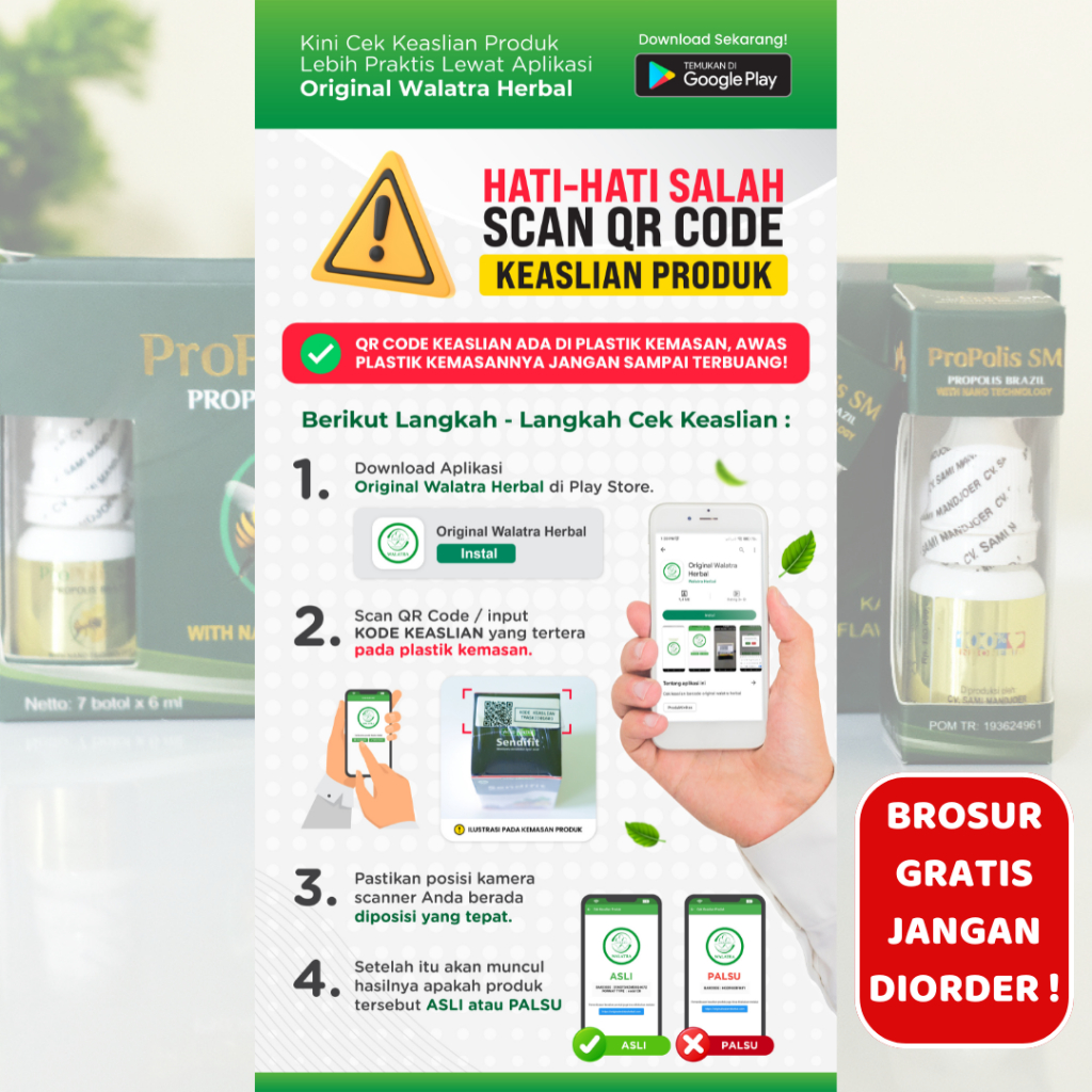 Jual Brosur Cek Keaslian Produk Propolis SM | Shopee Indonesia