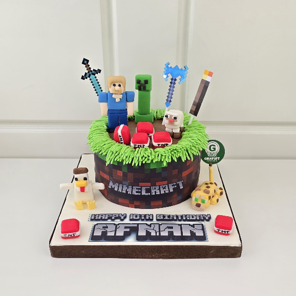Jual CAKE TEMA MINECRAFT/ KUE ULANG TAHUN | Shopee Indonesia