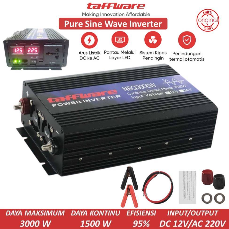 Jual Power Inverter Pure Sine Wave Dc 12v To Ac 220v 3000 Watt | Shopee Indonesia