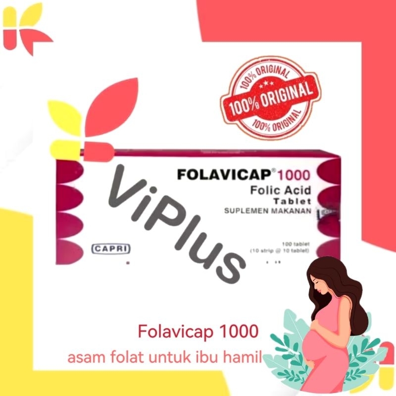 Jual FOLAVICAP 1000 - folic acid - strip 10 tablet - ViPlus | Shopee ...