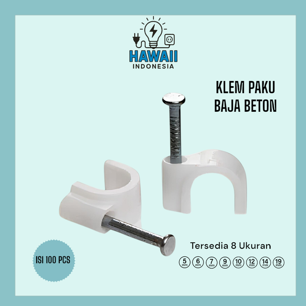 Jual Klem Kabel Listrik Paku Baja Beton / Klem Kabel Beton Ukuran No ...