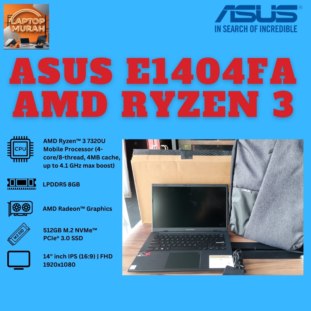 Jual ASUS E1404FA AMD RYZEN 3-7320U 512SSD 8GB WINDOWS 11 SILVER ...