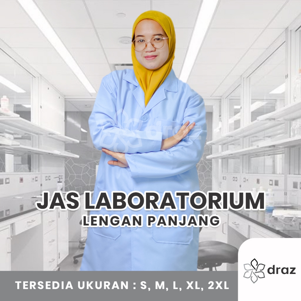 Jual TOKODRAZ - Jas Laboratorium Lengan Panjang Biru Muda Pria Wanita, Jas Lab, Jas Laboratorium ...