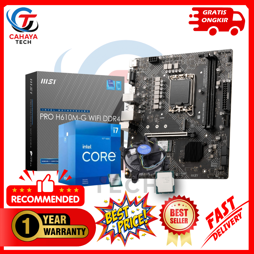 Jual PAKET Intel Core I7 12700F (Gen 12) TRAY LGA 1700 + Motherboard MSI H610M DDR4 Garansi ...