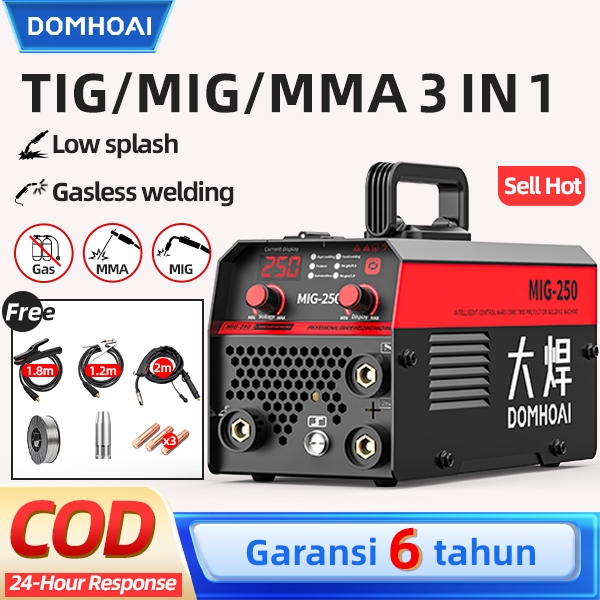 Jual DOMHOAI 3IN1 Mesin Las Mig-250 Las Listrik Profesional Inverter Mesin Las Pengelasan laser ...