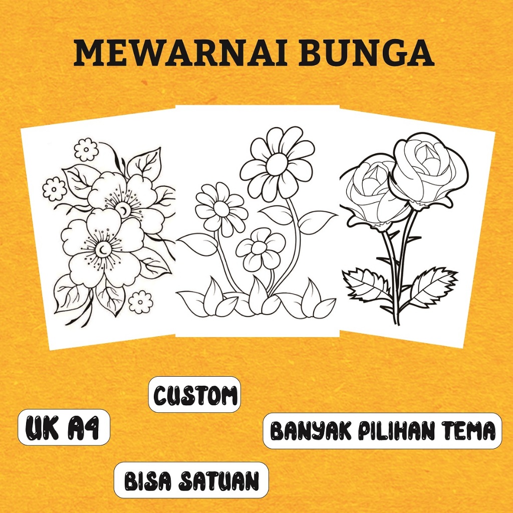 Jual KERTAS MEWARNAI / MEWARNAI BUNGA / KERTAS MEWARNAI ANAK PAUD TK SD ...
