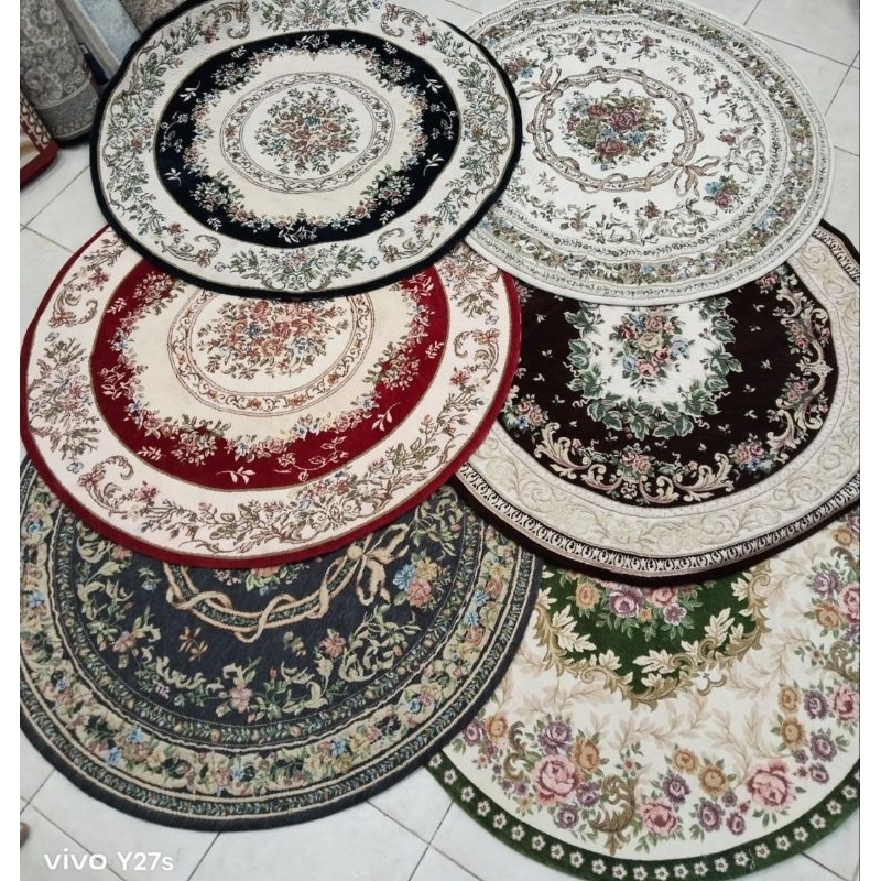 Jual Karpet Bulat 118 cm import backing anti slip | Shopee Indonesia