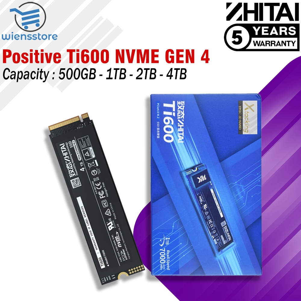 Jual ZHITAI Ti600 500GB / 1TB / 2TB / 4TB SSD M2 NVME Gen 4 Storage Penyimpanan SSD | Shopee ...