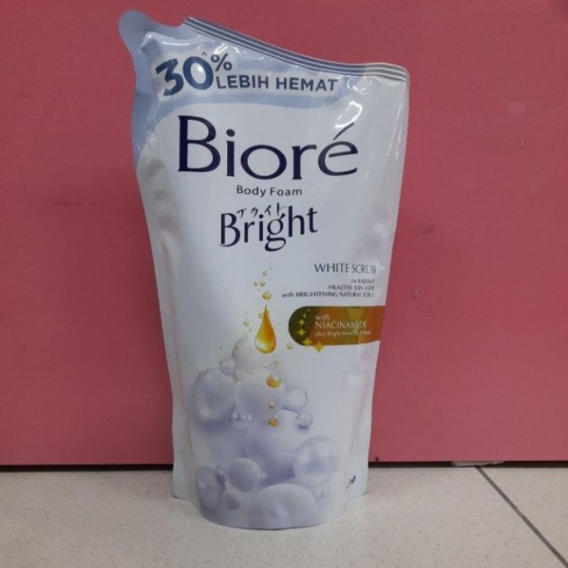 Jual Biore Body Foam Bright With Scrub 750ml | Shopee Indonesia