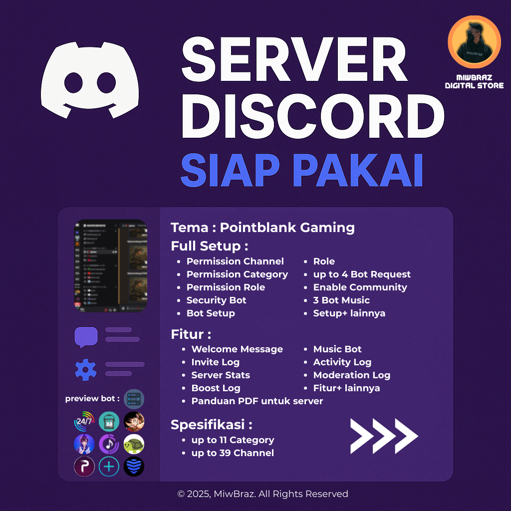 Jual Server Discord siap pakai | Pointblank edition | Full Setup & Bot ...