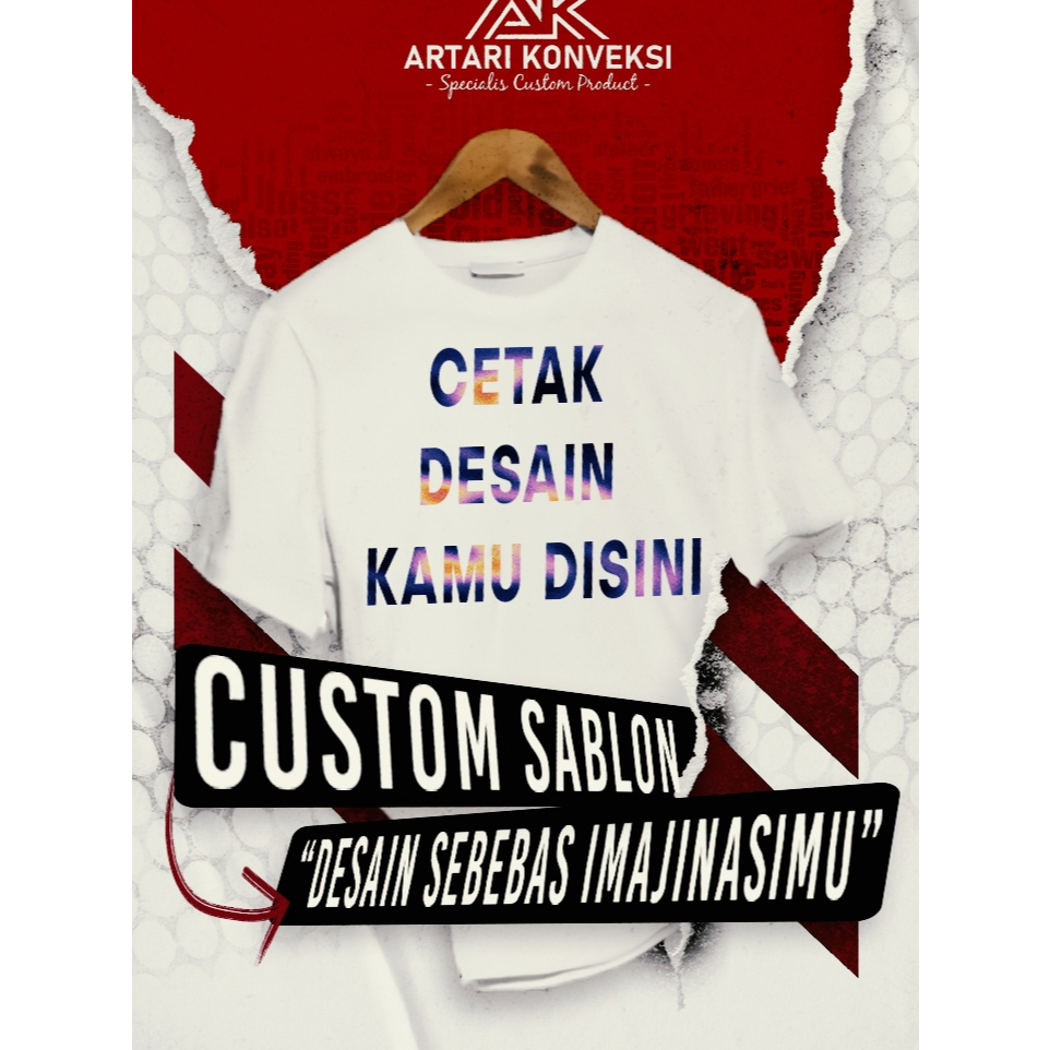 Jual KAOS SABLON CUSTOM DTF SATUAN MURAH | (FOTO,LOGO,NAMA,KATA KATA) DESAIN SEBEBAS IMAJINASIMU ...