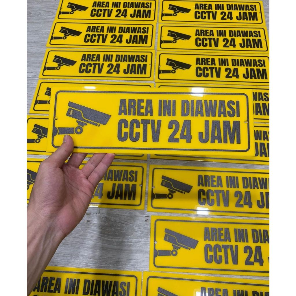 Jual SIGN RAMBU AREA INI DIAWASI OLEH CCTV 24 JAM 30x10cm - Papan ...