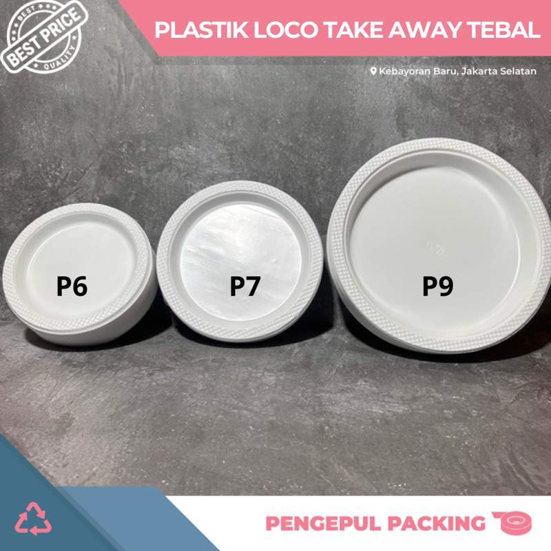 Jual Piring Plastik Putih P6 P7 P9 P10 Isi 50 Pcs Piring Sekali Pakai Pesta | Shopee Indonesia