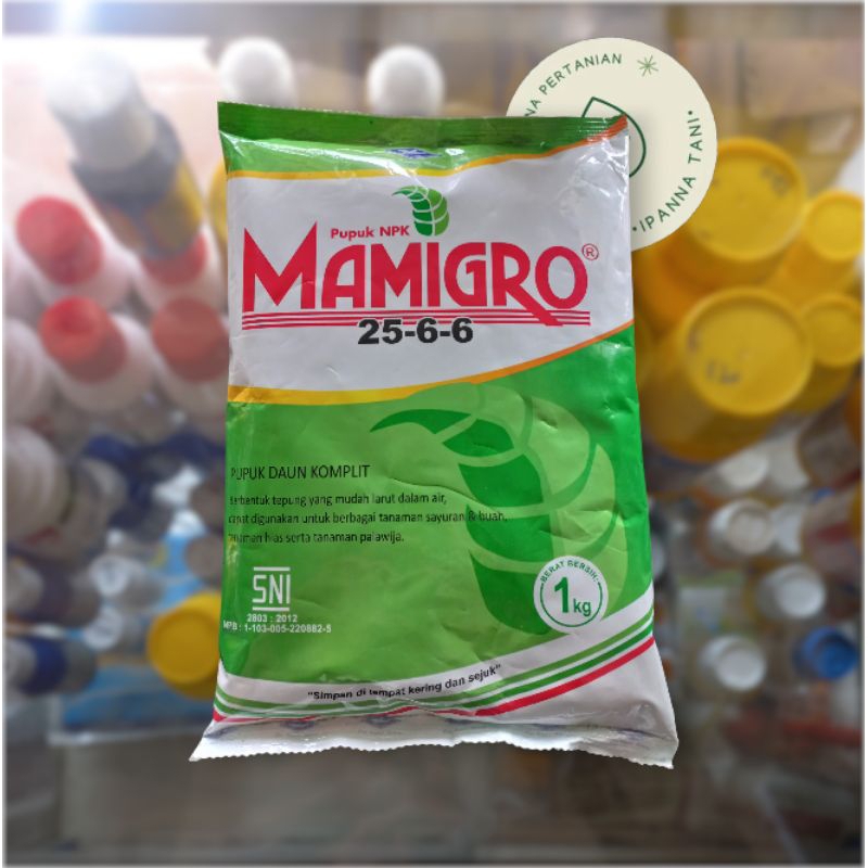 Jual PUPUK NPK MAMIGRO HIJAU 25-6-6 – PUPUK DAUN KOMPLIT 1KG ...