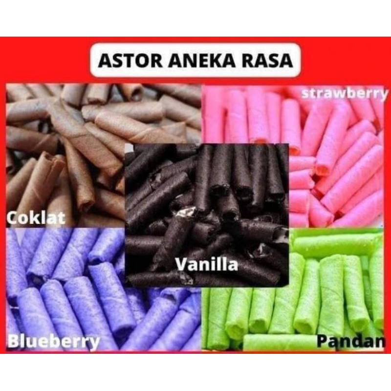Jual Astor Mini Barcelona / Wafer Rolls Coklat Vanilla Strawberry Milk ...
