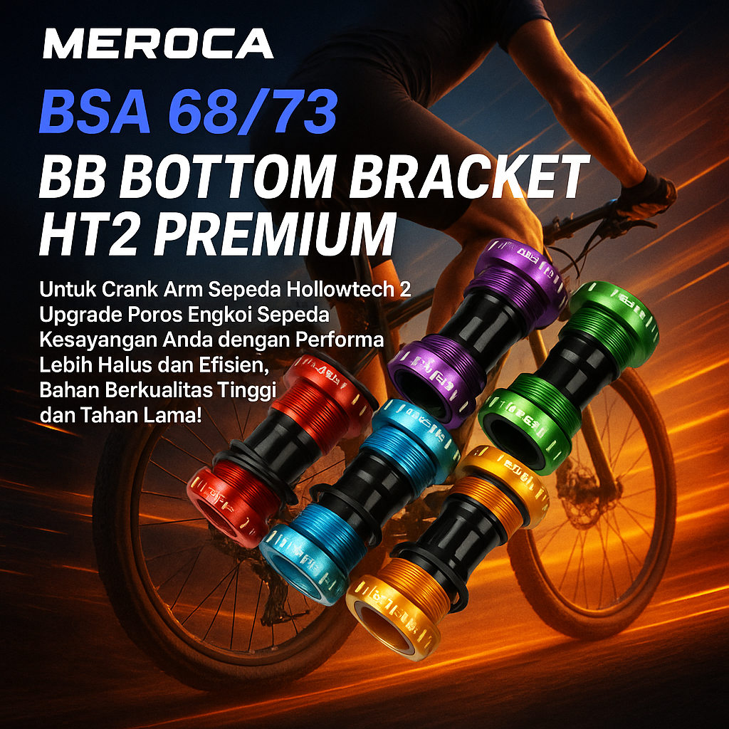 Jual MEROCA BB Bottom Bracket HT2 Premium untuk Crank Arm Sepeda Hollowtech 2, Upgrade Poros ...