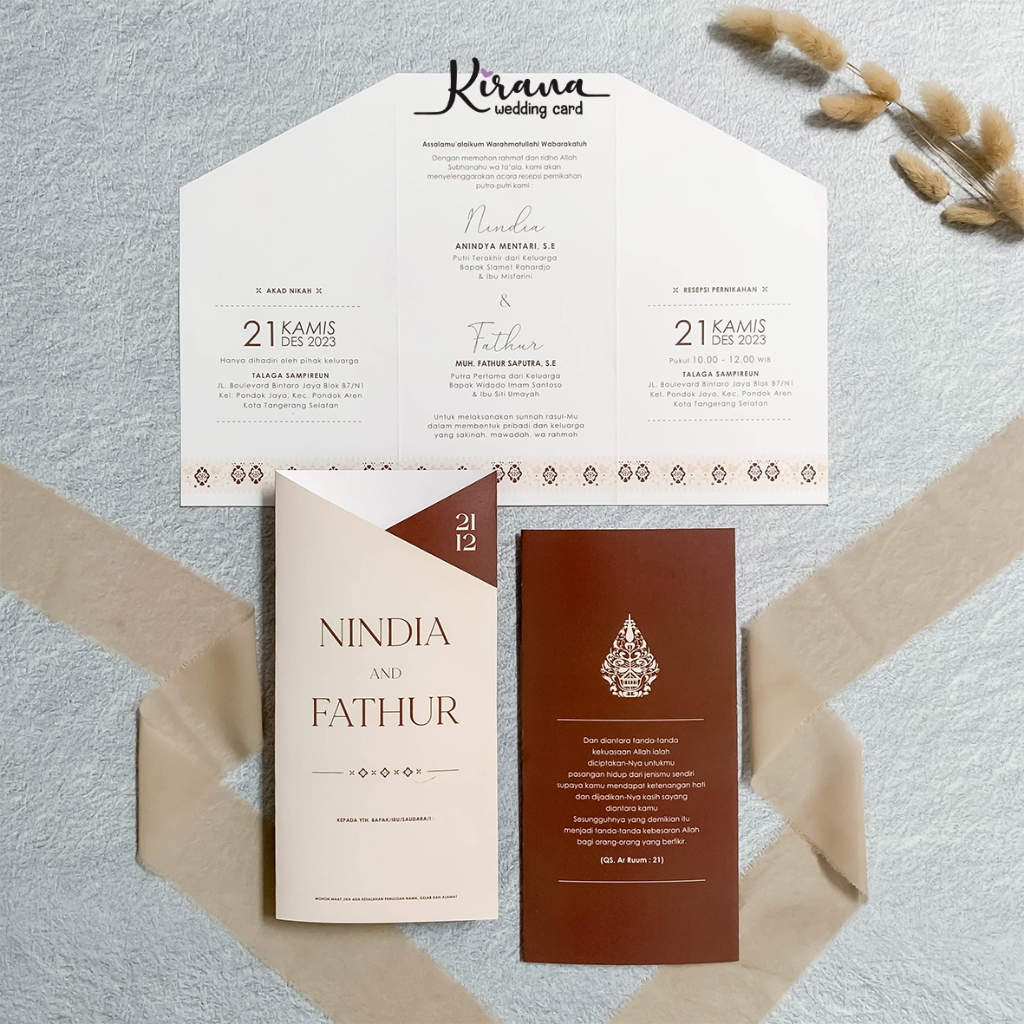 Jual Undangan Pernikahan Soft Cover Lipat 3 | Undangan Custom ...