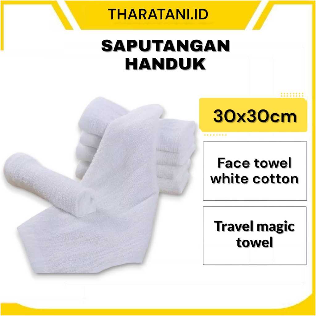 Jual Handuk Sapu tangan Kecil 30×30 Lap Muka Keringat Leher Warna Putih ...