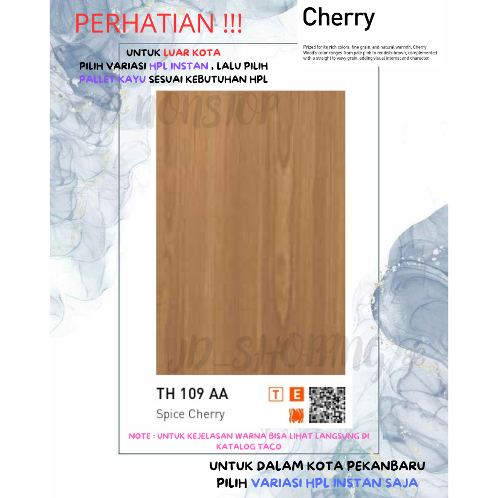 Jual (LUAR KOTA WAJIB PALLET KAYU) HPL TACO WOODGRAIN TH 109 AA | Shopee Indonesia