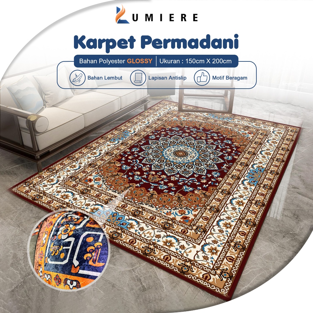 Jual Lumiere - Karpet LOKAL Motif Eropa Style 150x200CM Bahan Glossy ...