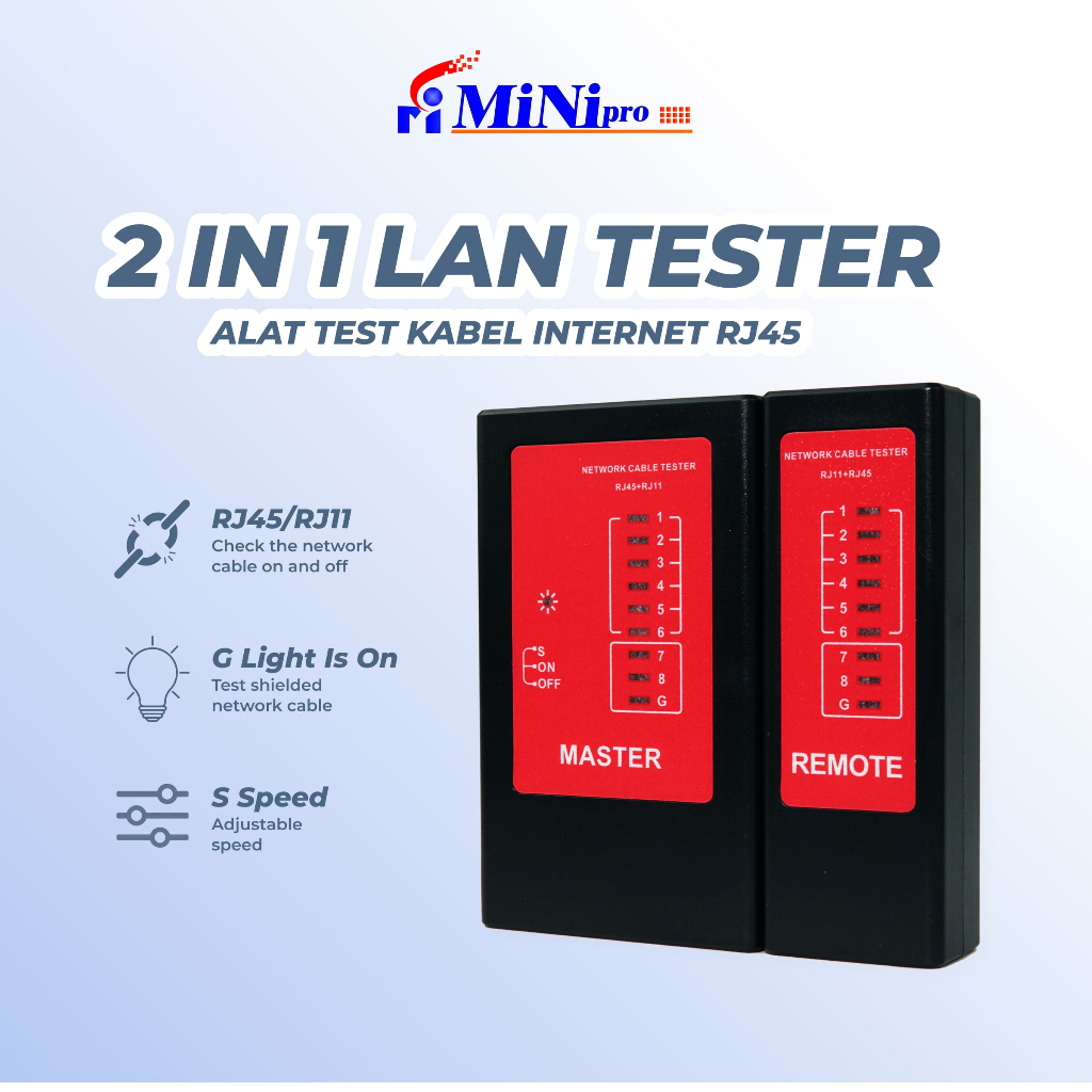 Jual Minipro LAN Tester / Alat Tes Kabel Internet RJ11 RJ45 | Shopee ...