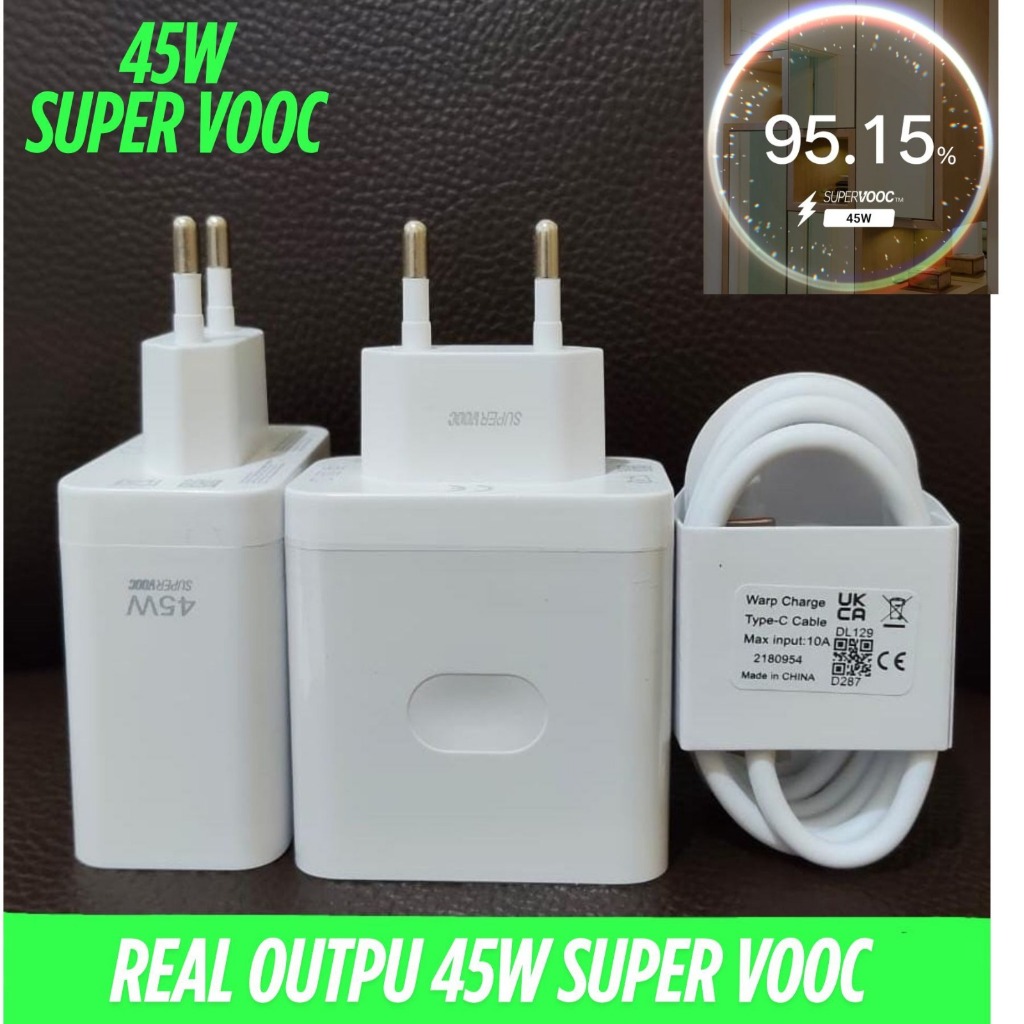 Jual Charger Oppo 45W SUPER VOOC USB Type c Fast Charging / charger oppo real output 33W ...