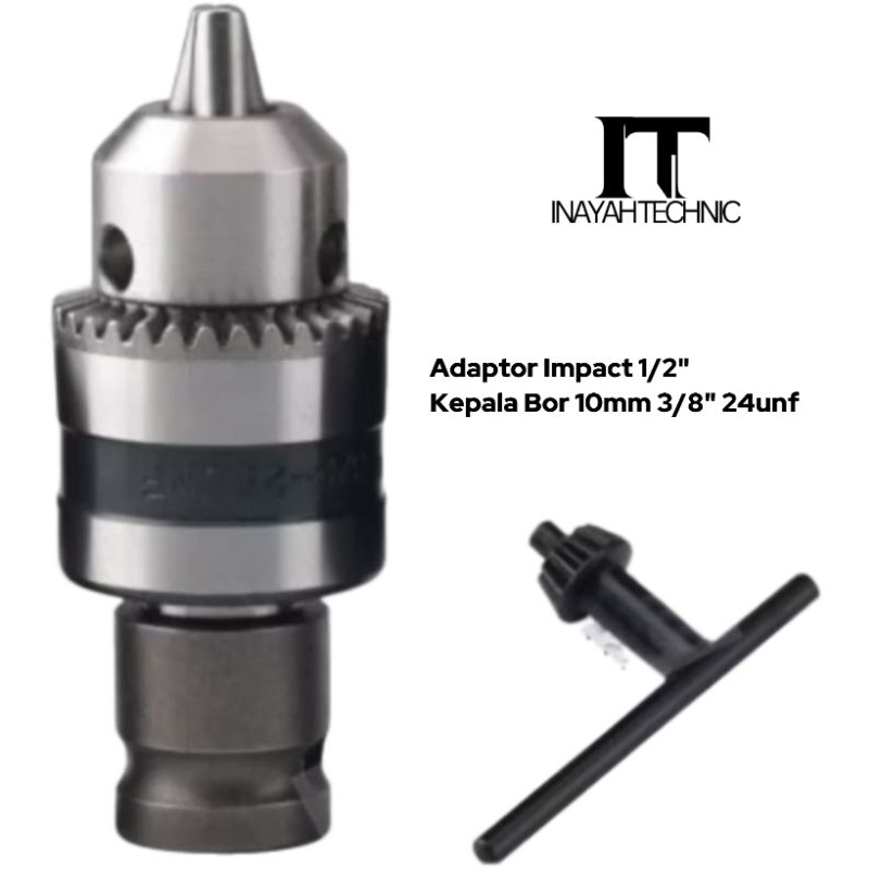 Jual Adaptor Impact Wrench1/2" dan Kepala Bor 10mm 3/8" 24UNF Kunci Bor ...
