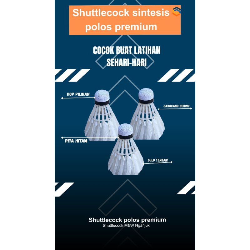Jual shuttlecock sintesis polos/ 1 slop isi 12 cock/produk unggulan/kok ...