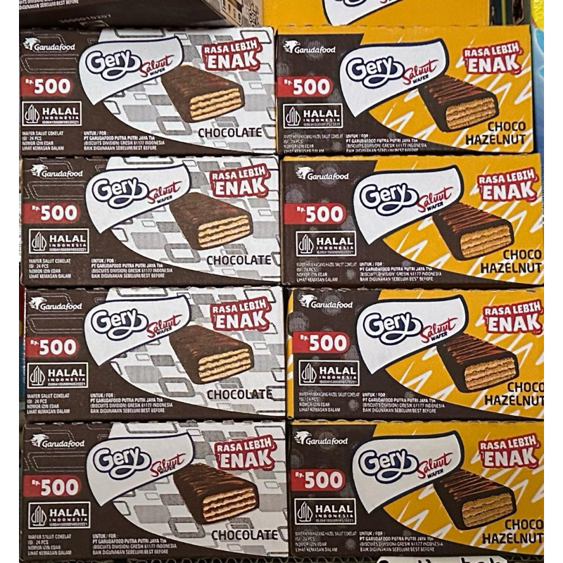 Jual Gery Salut Wafer Renceng Coklat isi 24 pcs #kemasan baru | Shopee ...