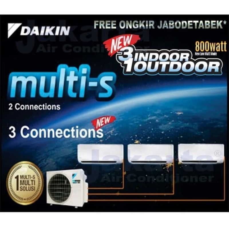 Jual AC DAIKIN MULTI S 3 KONEKSI 1/2 PK + 1 PK + 1 PK MKC 50 | Shopee Indonesia