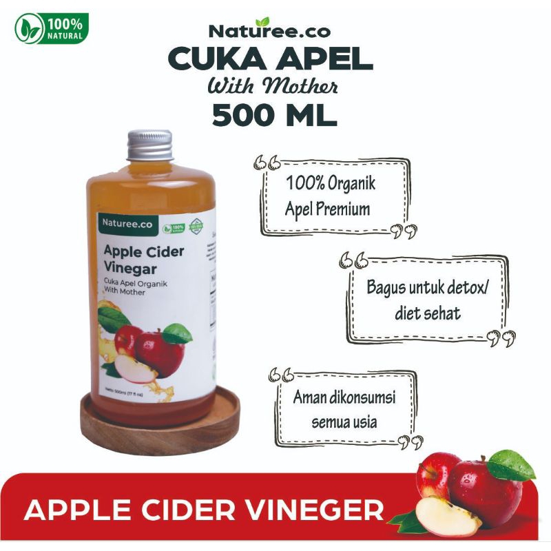 Jual CUKA APEL ORIGINAL 500ML APPLE CIDER VINEGAR WITH MOTHER UNTUK ...