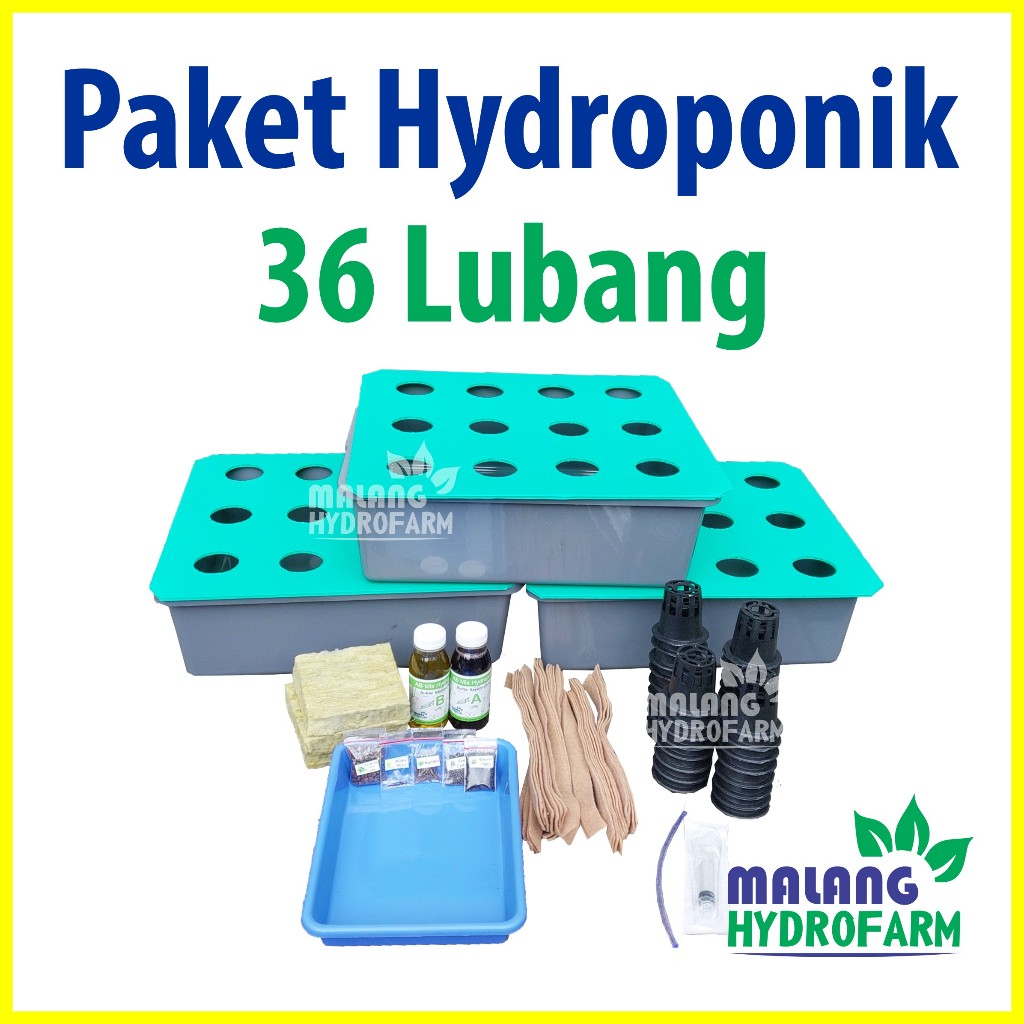 Jual Paket Hydroponik Lengkap 36 Lubang sistem wick wik sumbu tanaman starterkit starter kit ...