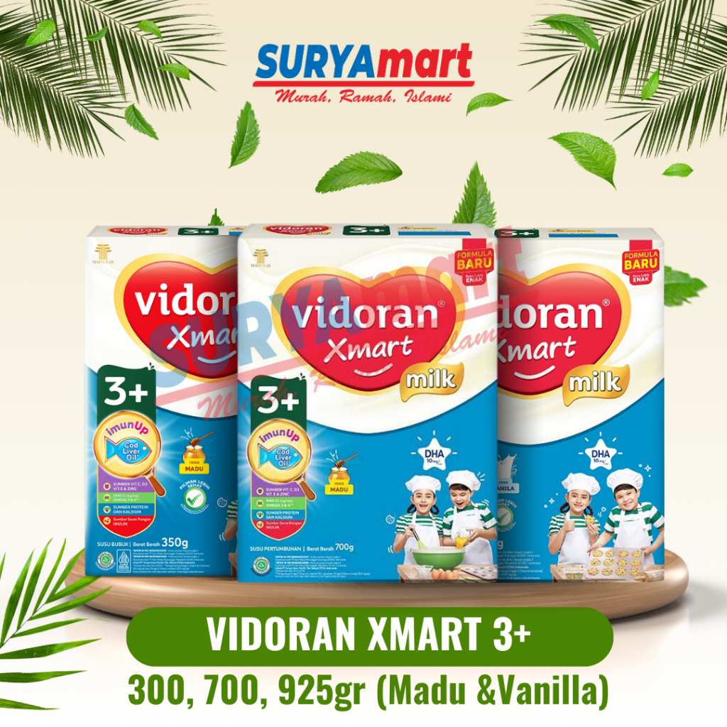 Jual Vidoran Xmart 3+ Susu Pertumbuhan Anak 3-5thn 350gr/700gr/925gr ...