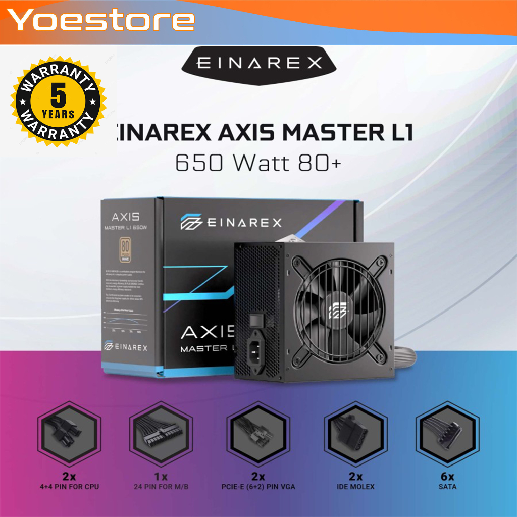 Jual POWER SUPPLY EINAREX AXIS L1 650W 80+ BRONZE | Shopee Indonesia