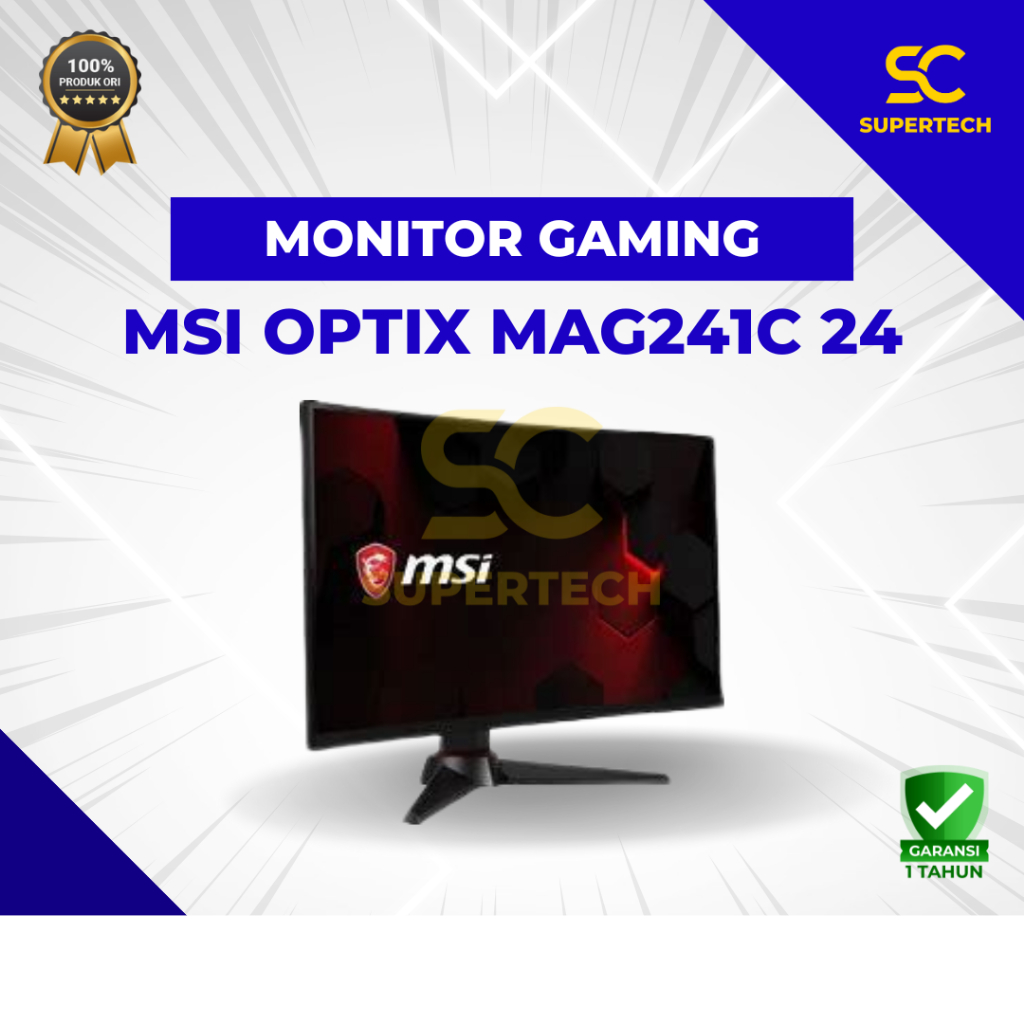 Jual Led MSI GAMING monitor optix MAG241C 24 144hz curved full hd amd ...