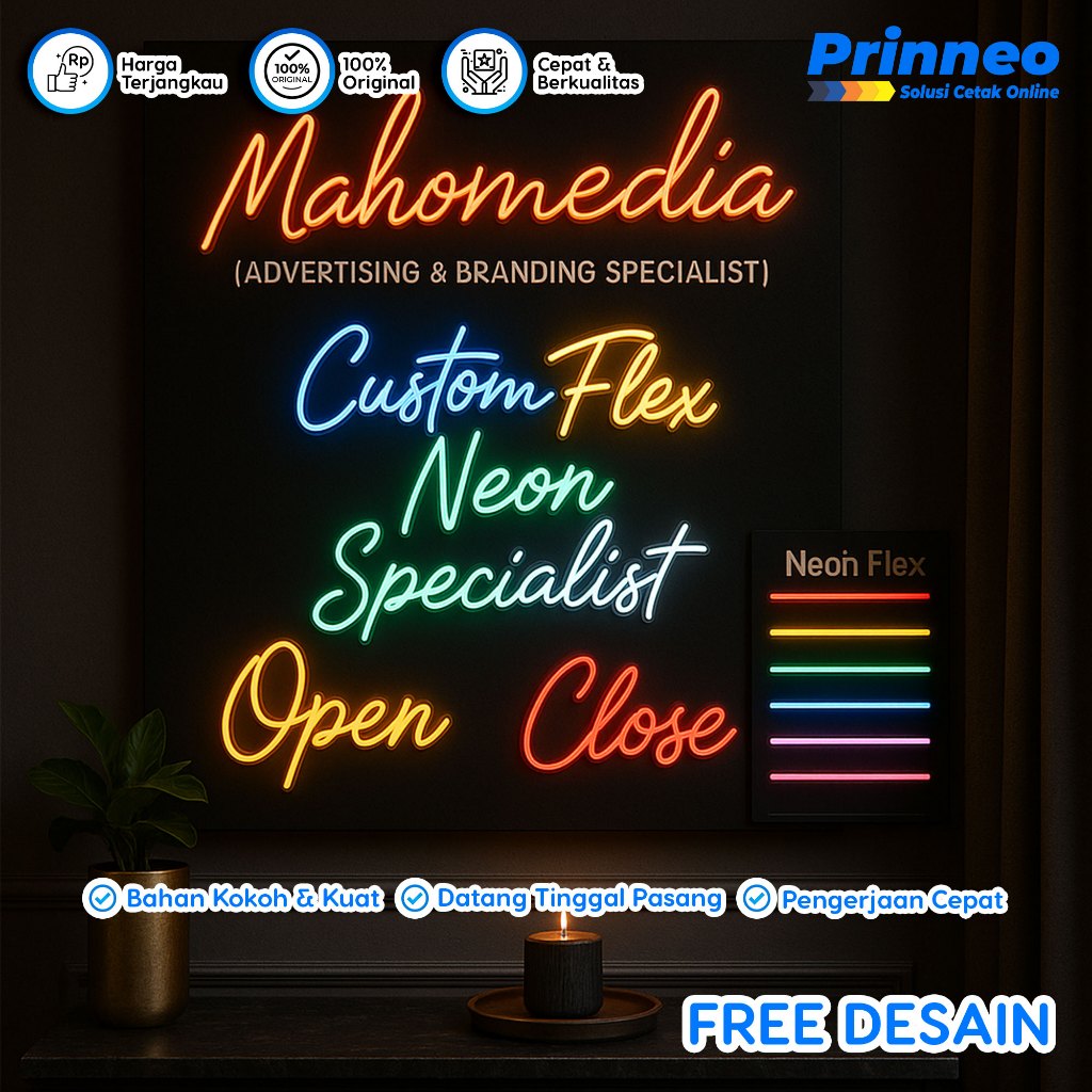 Jual Neon Flex Custom Tulisan Nama | Lampu Hias LED Dekorasi Dinding ...