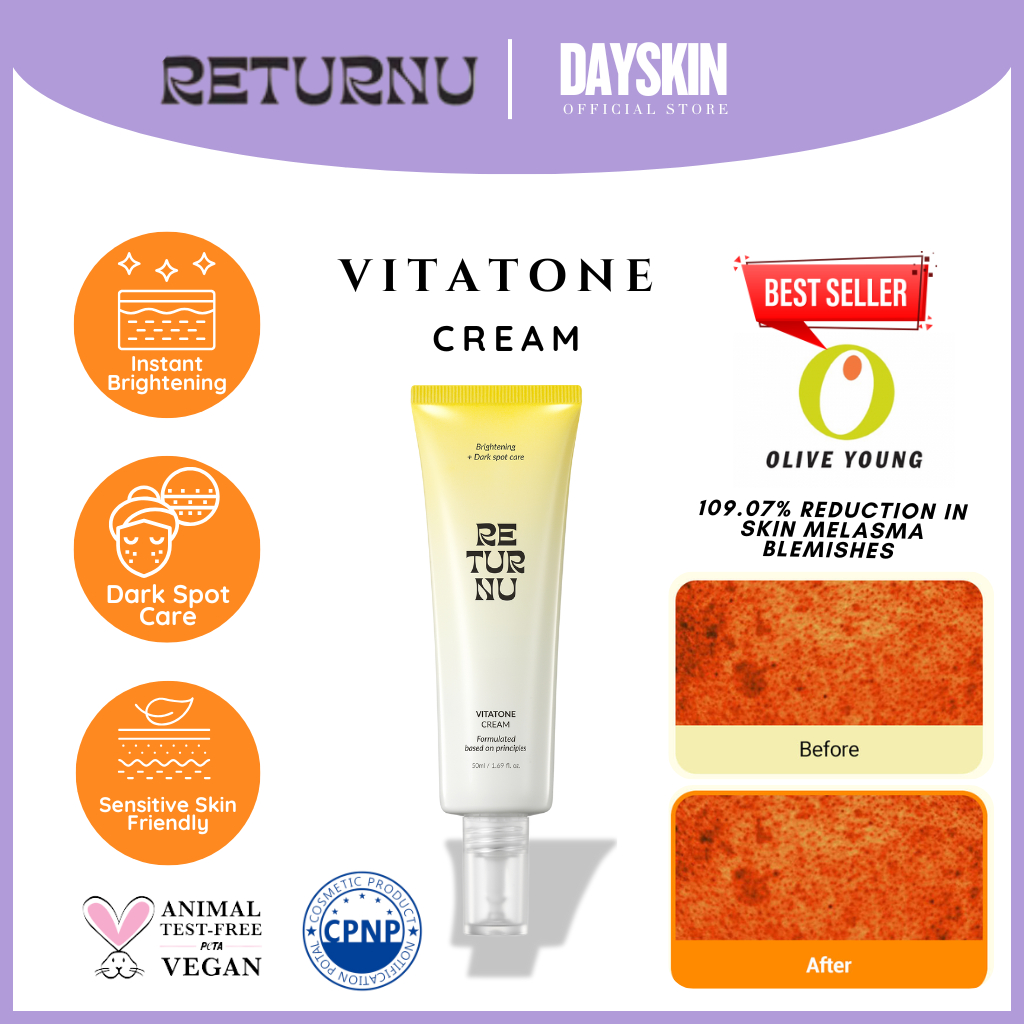 Jual RETURNU - Korean Vitatone Cream Brightening Moisturizer Korea ...