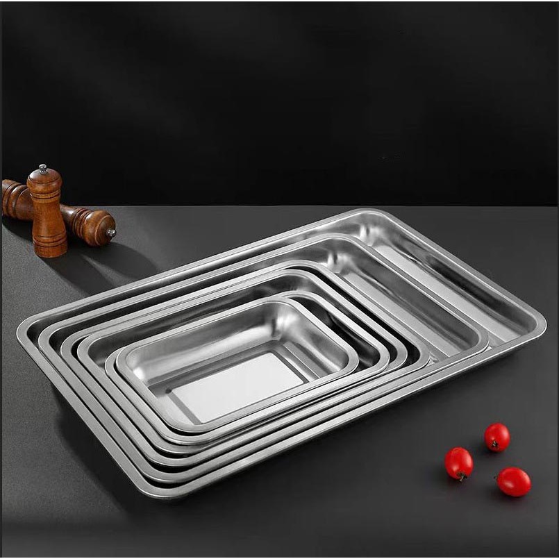Jual Baki Stainless Steel Tebal Nampan Dalam Pemanggang Wadah Kotak ...
