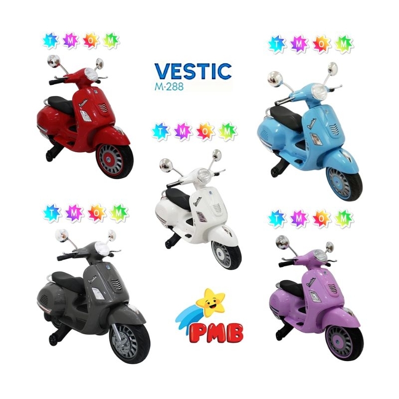 Jual Motor Aki Anak Vespa Vestic PMB M 288 M288 M-288 Musik Lampu ...