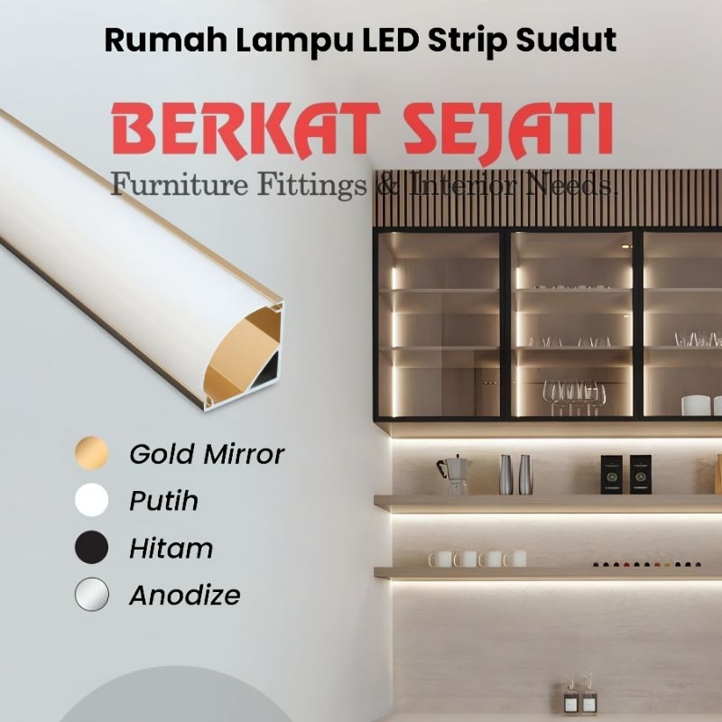 Jual List Lis Rel Rumah Cover Casing Lampu LED Strip Alumunium SUDUT ...
