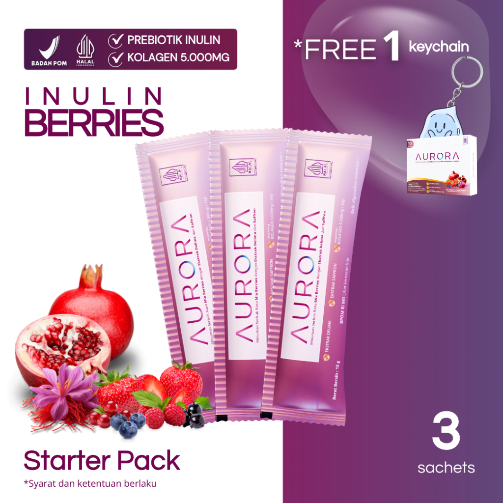 Jual Aurora Saffron Collagen Inulin Berries | Starter Pack 3 Sachets ...