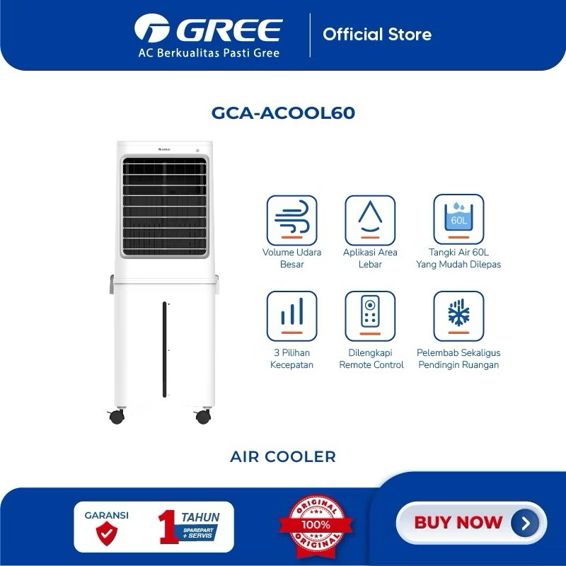 Jual GREE Air Cooler Model GCA-ACOOL60 - with Honeycomb + pra-filter ...